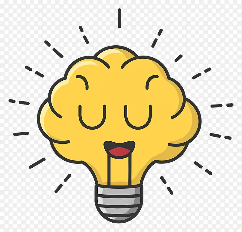 卡通灯-卡通灯与快乐的脸和点亮的灯泡PNG图片素材下载_图片编号11340370-PNG素材网